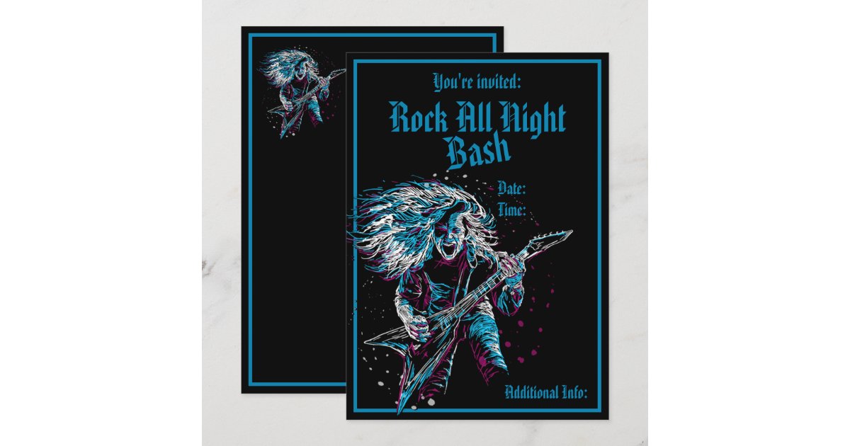 Rock On Heavy Metal Invitation | Zazzle