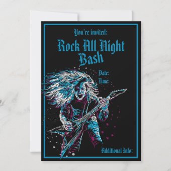 Rock On Heavy Metal Invitation | Zazzle