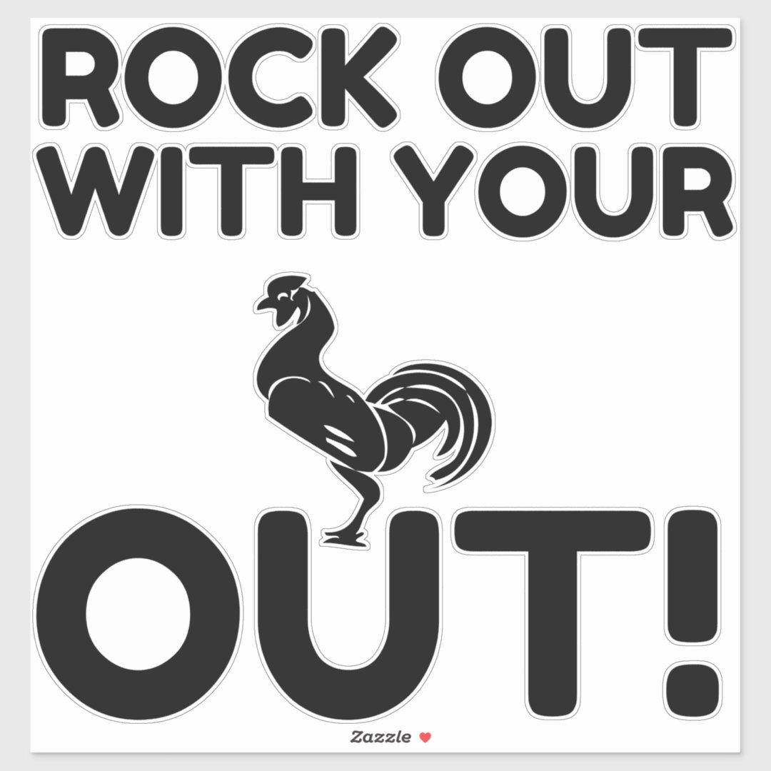 Rock Out Rooster Sticker | Zazzle