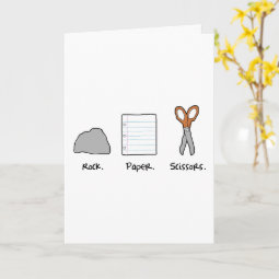 Rock, Paper, Scissors Card | Zazzle