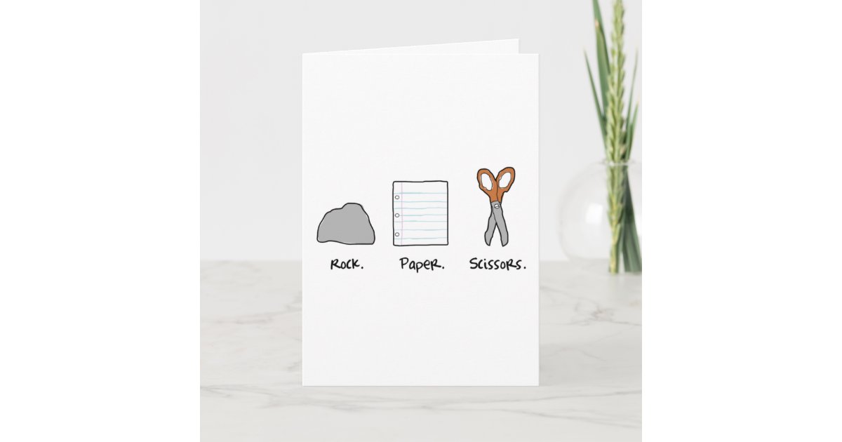 Rock, Paper, Scissors Card | Zazzle