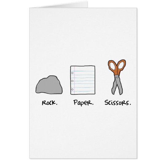 Rock, Paper, Scissors Card | Zazzle