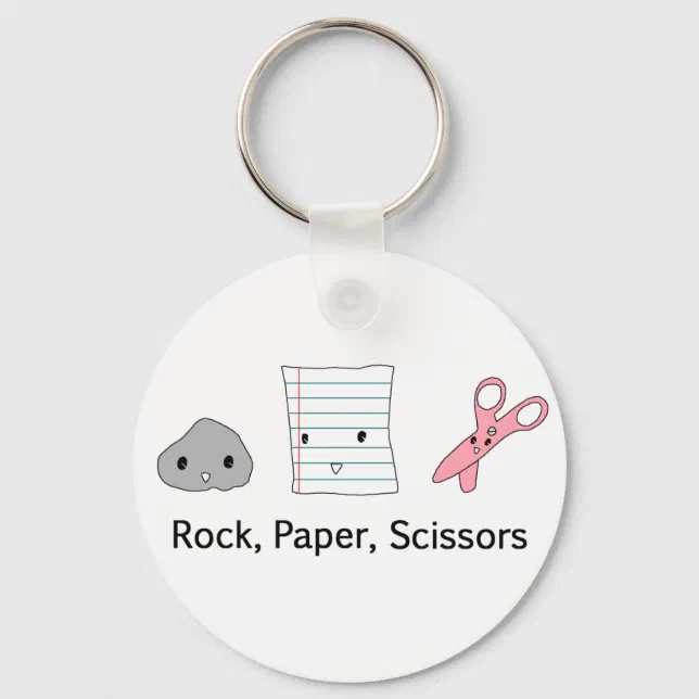 Rock Paper Scissors Keychain | Zazzle