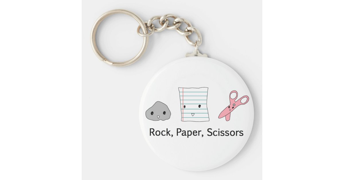 Rock Paper Scissors Keychain | Zazzle