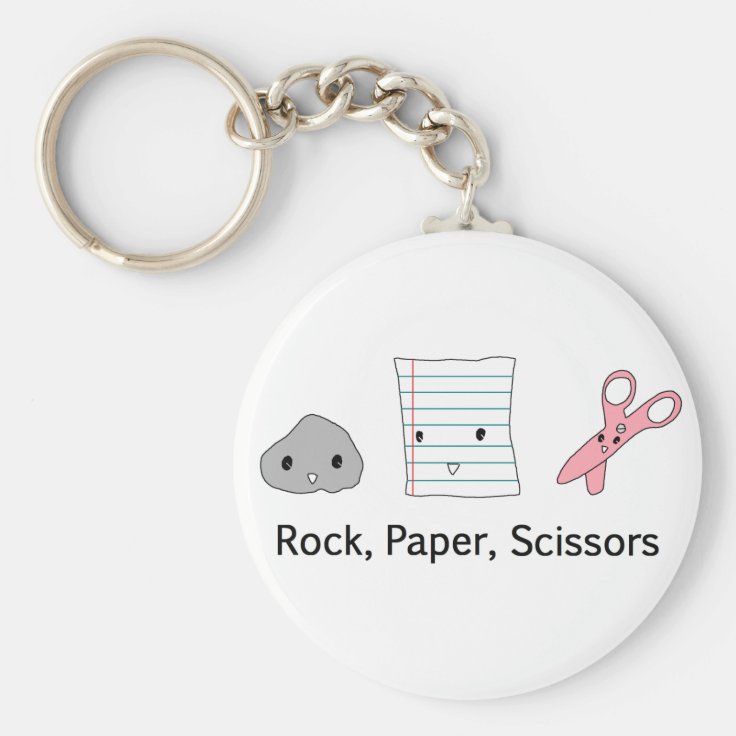 Rock Paper Scissors Keychain | Zazzle