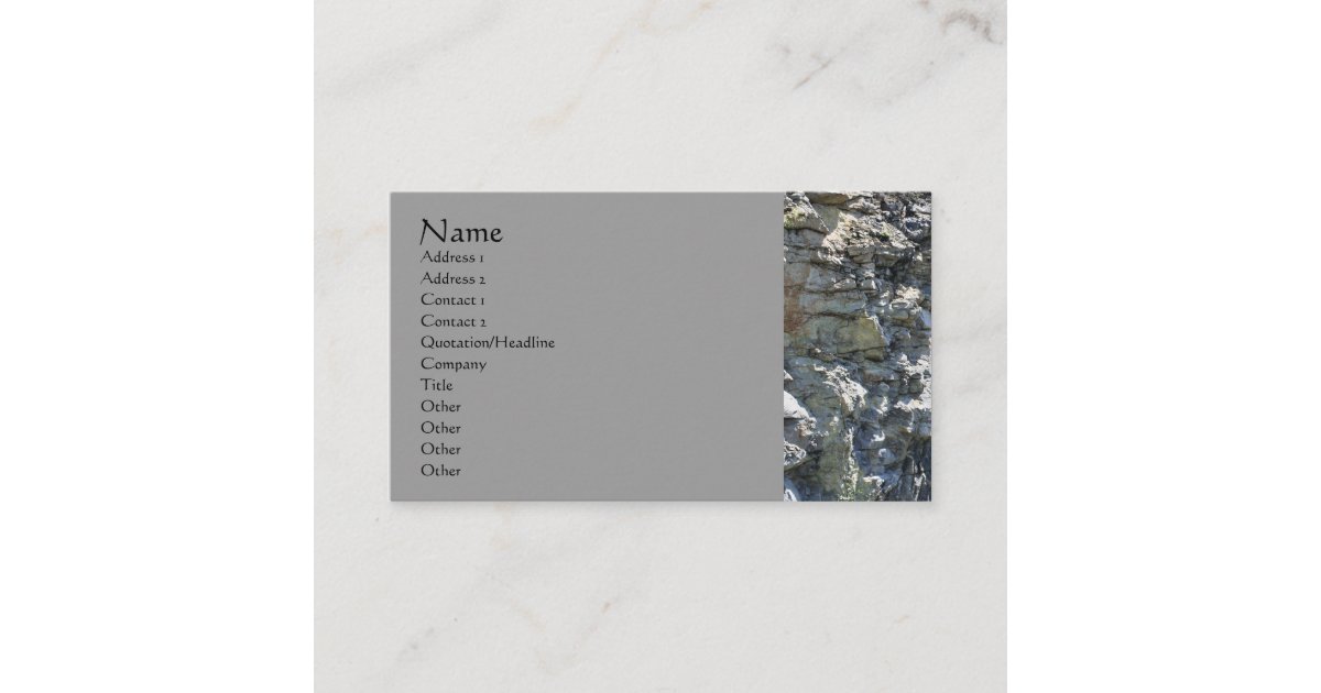 Rock Quarry Wall Nature Photography Business Card | Zazzle