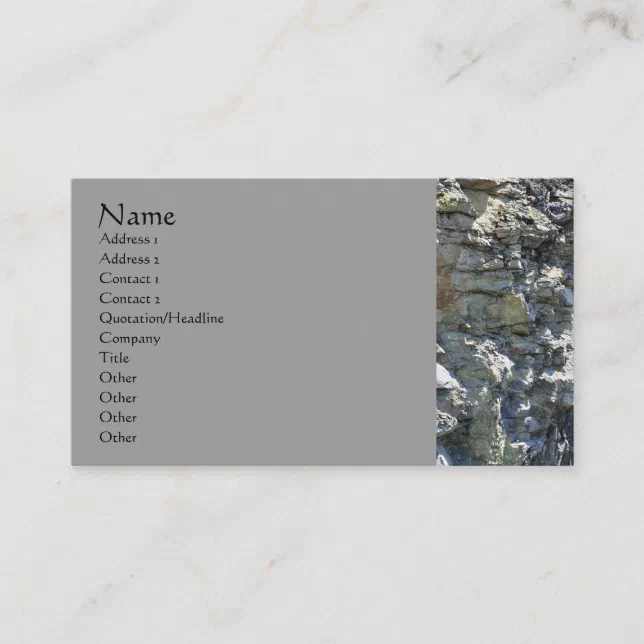 Rock Quarry Wall Nature Photography Business Card | Zazzle