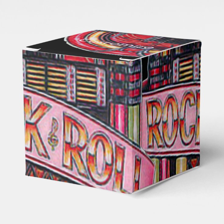Rock & Roll Juke Box Retro Cube Favor Box | Zazzle