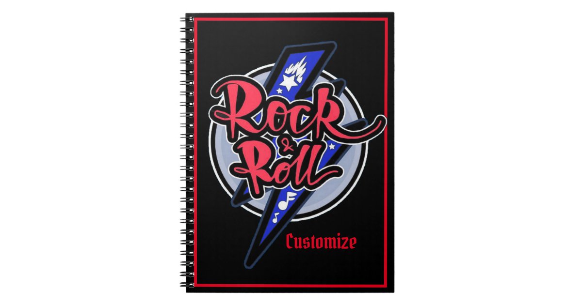 Rock & Roll Lightning Notebook | Zazzle