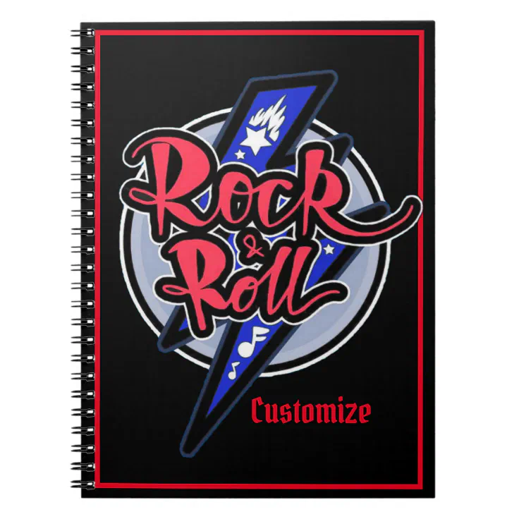 Rock & Roll Lightning Notebook | Zazzle