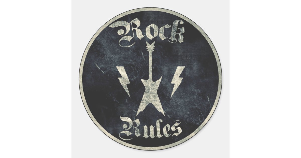 Rock Rules !! Classic Round Sticker | Zazzle