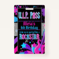 Rock star Birthday Party VIP Pass Invitation Badge | Zazzle