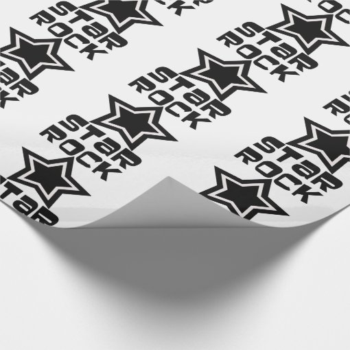 Rock Star, black & white stars, gift wrap. Wrapping Paper | Zazzle