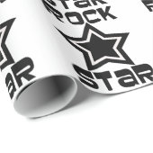 Rock Star, black & white stars, gift wrap. Wrapping Paper | Zazzle