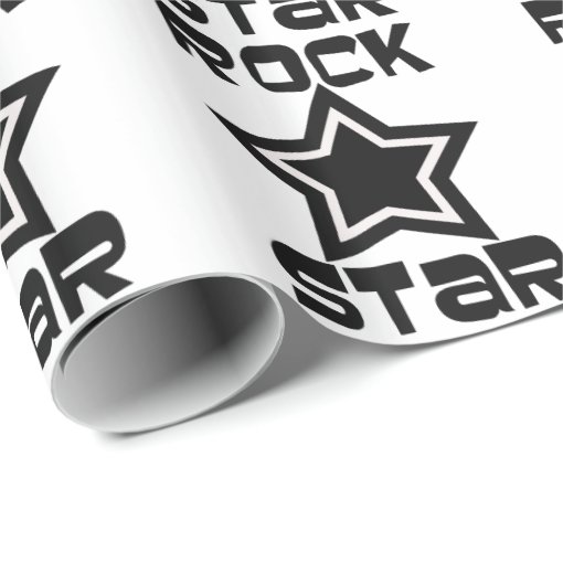 Rock Star, black & white stars, gift wrap. Wrapping Paper | Zazzle