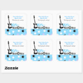 Rock Star Blue SQUARE Favor Sticker | Zazzle