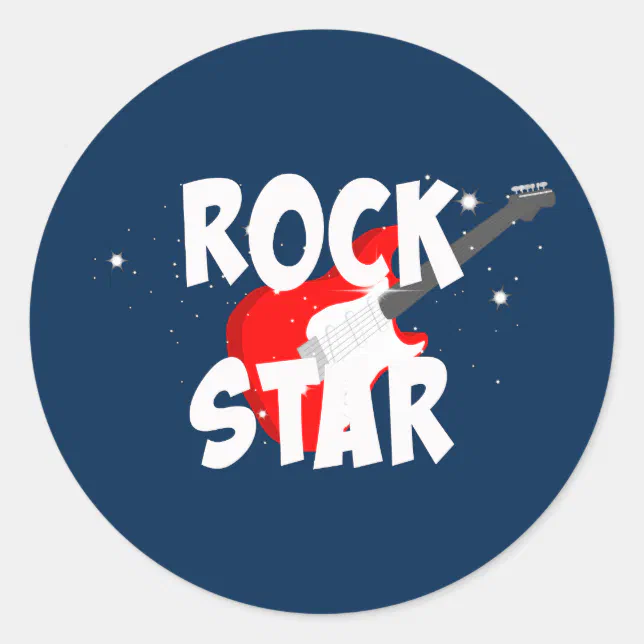 "Rock Star" Classic Round Sticker | Zazzle