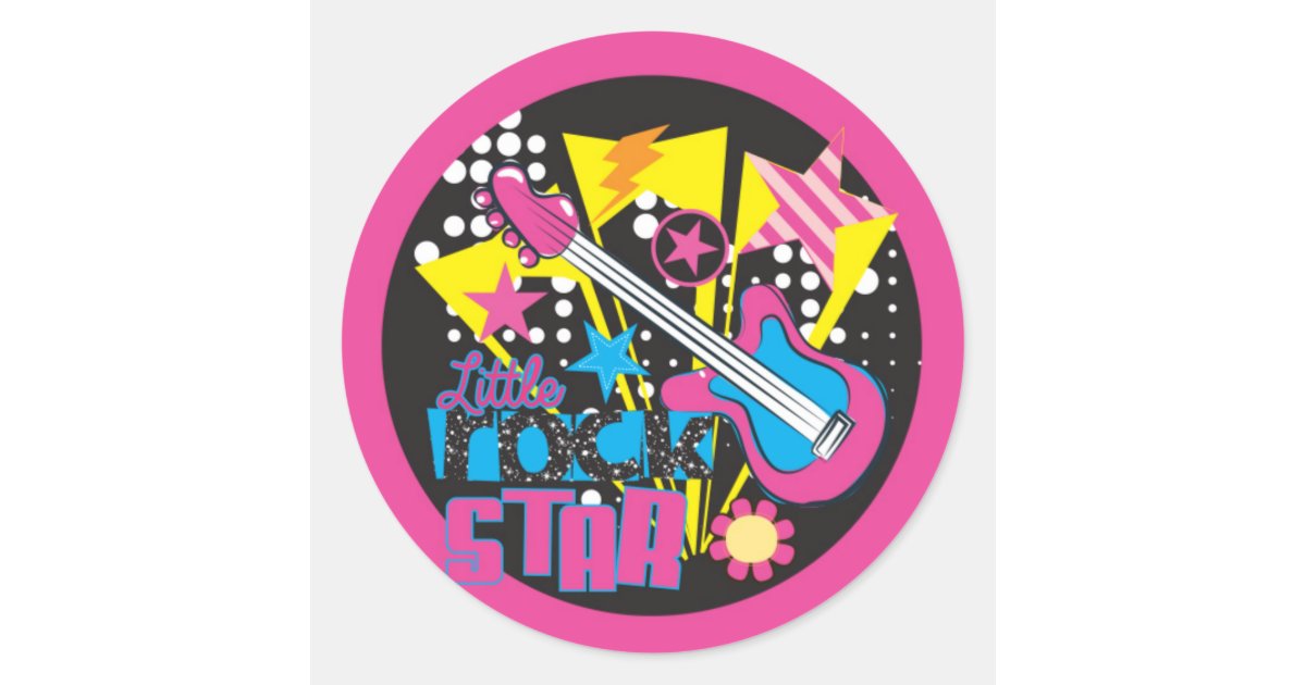 Rock star classic round sticker | Zazzle