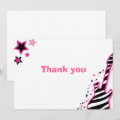 Rock Star Girl Pink Thank You Note Cards | Zazzle