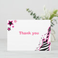 Rock Star Girl Pink Thank You Note Cards | Zazzle