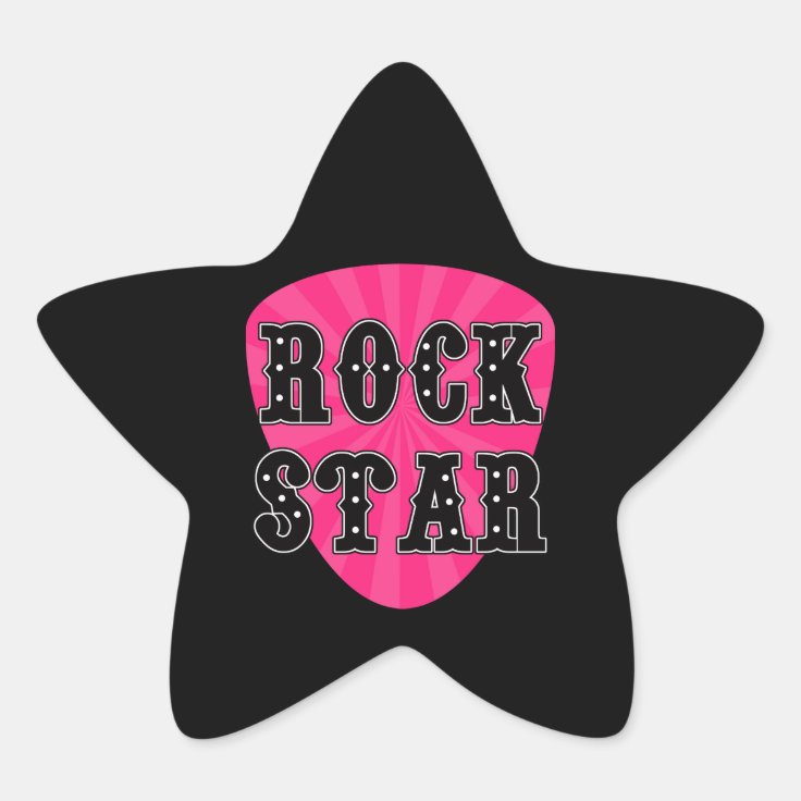Rock Star Guitar Pick Star Sticker | Zazzle