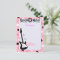 Rock Star Guitar Pink 4x5 Flat Thank you note | Zazzle