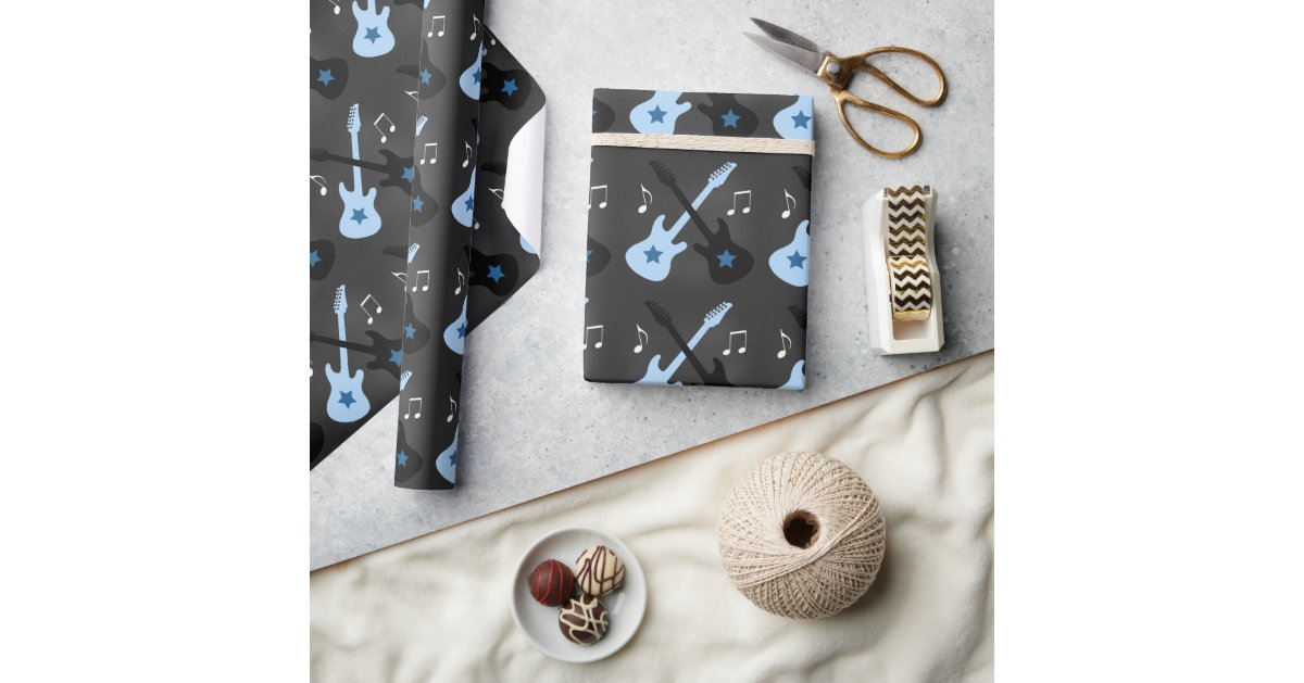 Rock Star Guitar Rock a Bye Wrapping Paper | Zazzle