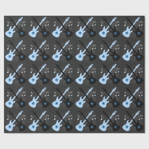 Rock Star Guitar Rock a Bye Wrapping Paper | Zazzle