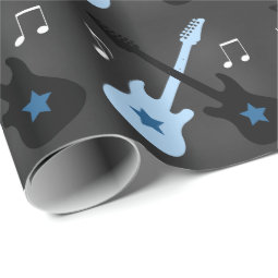 Rock Star Guitar Rock a Bye Wrapping Paper | Zazzle
