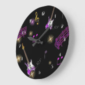 Rock Star Music Background Wall Clock | Zazzle