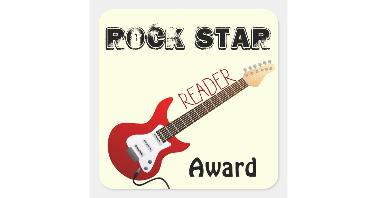 Rock Star Reader Award Sticker | Zazzle