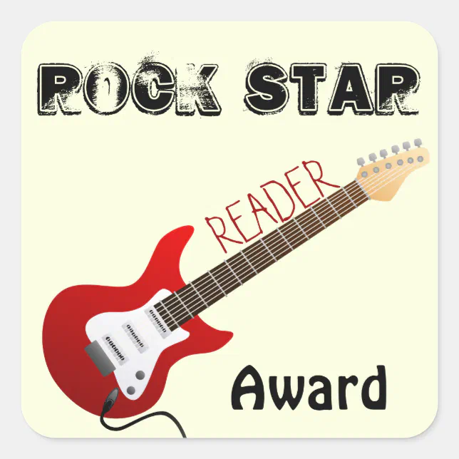Rock Star Reader Award Sticker | Zazzle