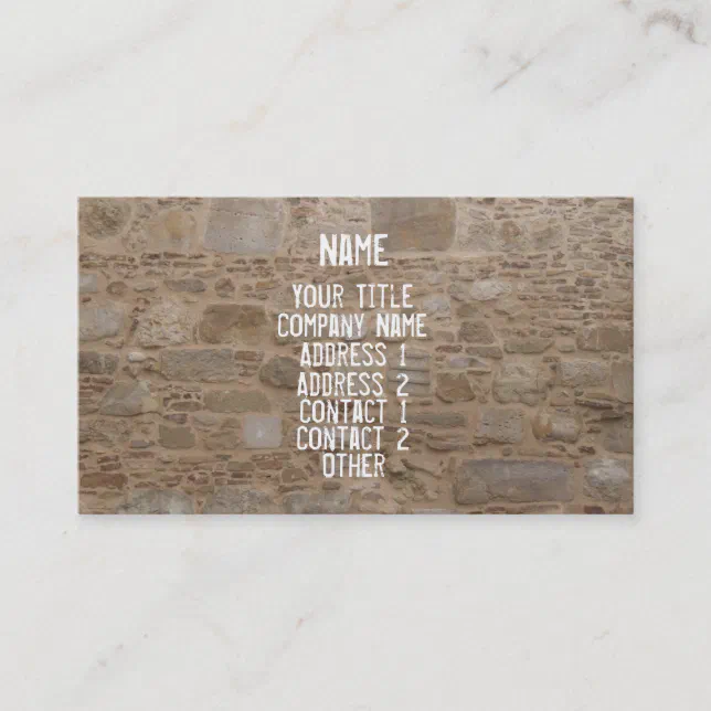 Rock & Stone Wall Business Card | Zazzle