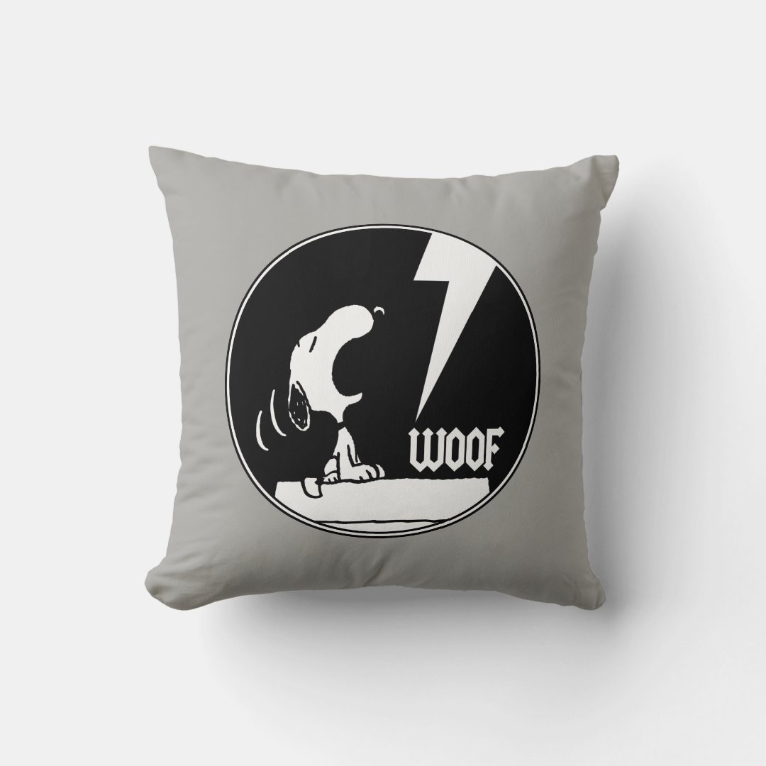 Rock Tees | Snoopy Howling Throw Pillow | Zazzle