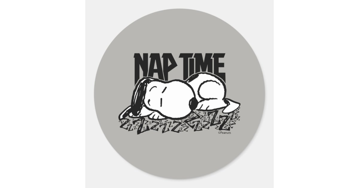 Rock Tees | Snoopy Nap Time Classic Round Sticker | Zazzle