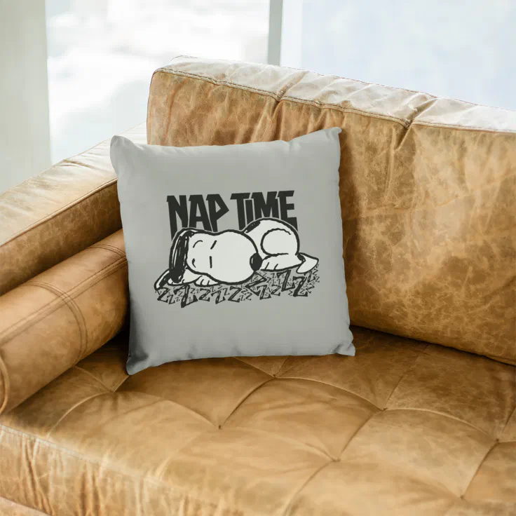 Rock Tees | Snoopy Nap Time Throw Pillow | Zazzle