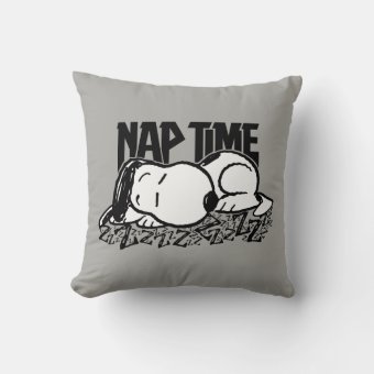 Rock Tees | Snoopy Nap Time Throw Pillow | Zazzle