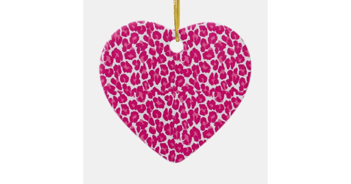 Rockabilly Love "Pink Leopard" Ceramic Ornament | Zazzle