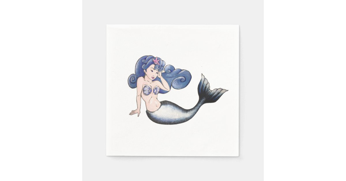 Rockabilly Mermaid Napkins | Zazzle