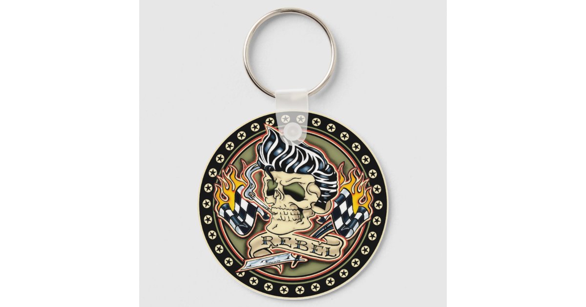Rockabilly Rebel Keychain | Zazzle