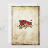 Rockabilly Tattoo Rose Rocker Wedding Invitations | Zazzle