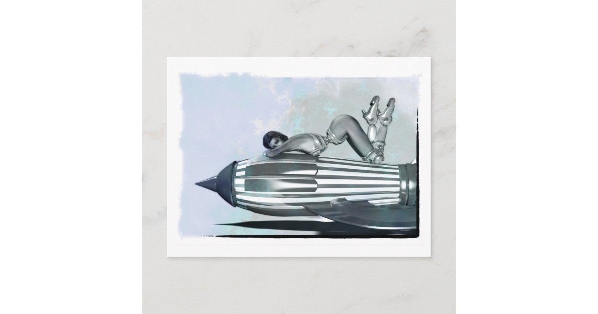 Rocket Babe Postcard | Zazzle