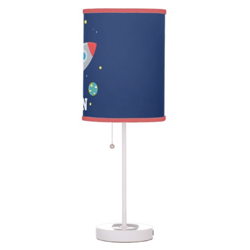 Rocket Blast Off Outer Space, Kids Personalized Table Lamp | Zazzle