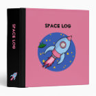 Retro Galaxy Outer Space Rockets & Astronauts Binder | Zazzle.com