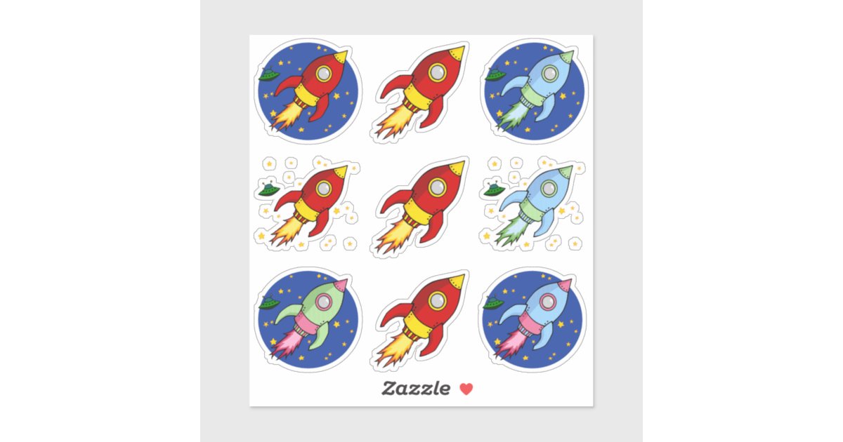 Rocket Custom-Cut Stickers | Zazzle
