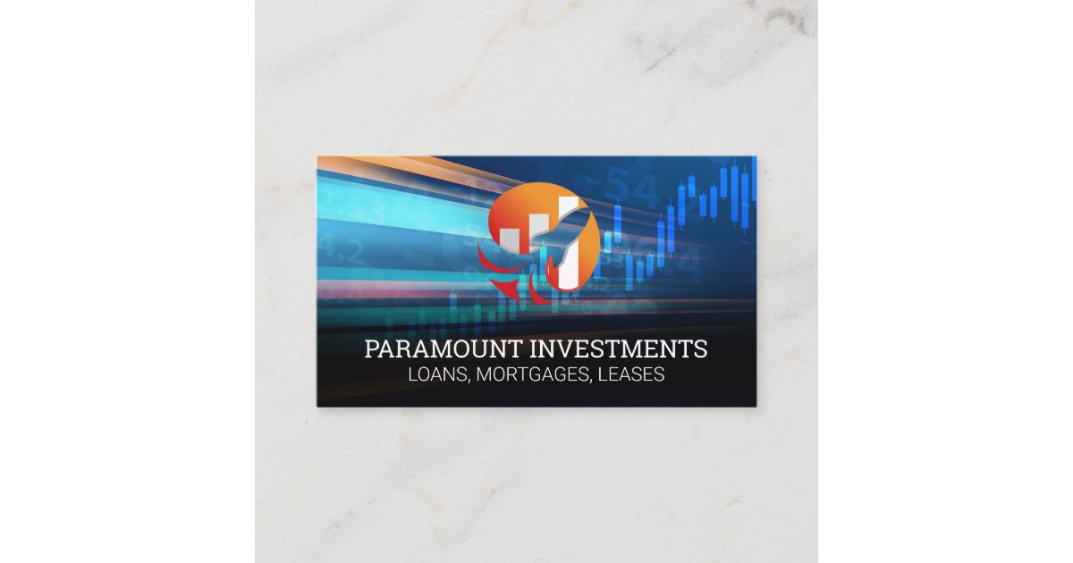 Rocket Finance Graph Logo Business Card | Zazzle