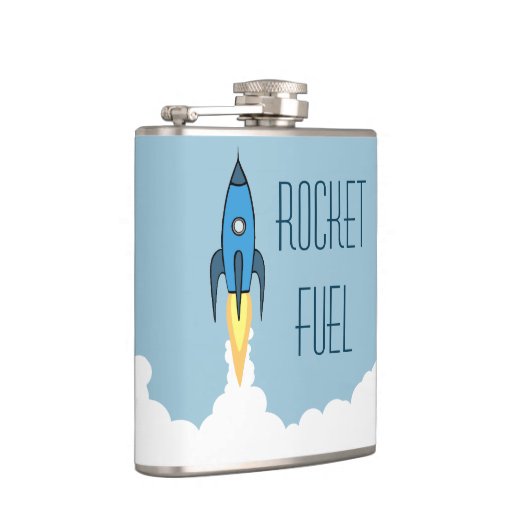 Rocket Fuel Funny Alcohol Drunk Humor Quote Hip Flask | Zazzle