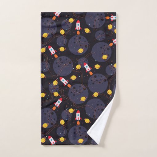 Rocket in Space Bath Towel Set | Zazzle
