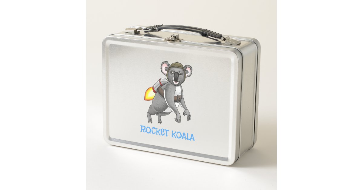 Rocket Koala Metal Lunch Box | Zazzle
