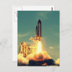 Rocket launch postcard | Zazzle